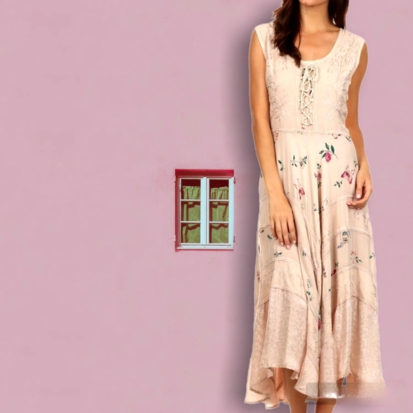 Advance Apparels | Dresses | Fairy Maiden Embroidered Corset Dress | Poshmark